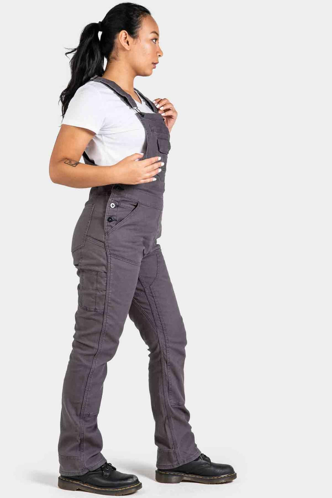 Freshley Overalls For Women in Grey Canvas | Dovetail Workwear