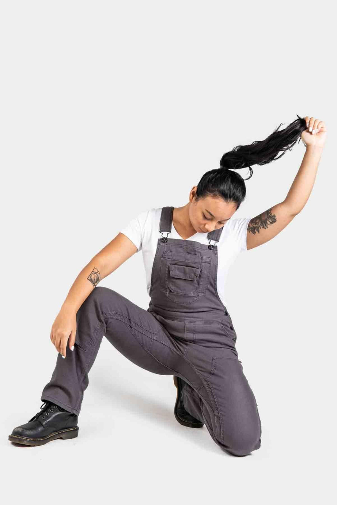 Freshley Overalls For Women in Grey Canvas | Dovetail Workwear